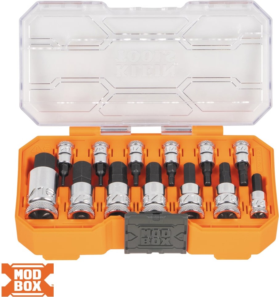 Knurled Hex Bit Socket Set, SAE, 13-Piece